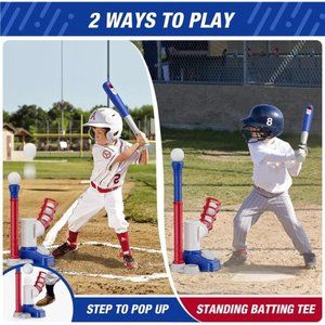 Toys | 2 In 1 T Ball Sets For Kids 35 Tee Ball Set With Step On ...